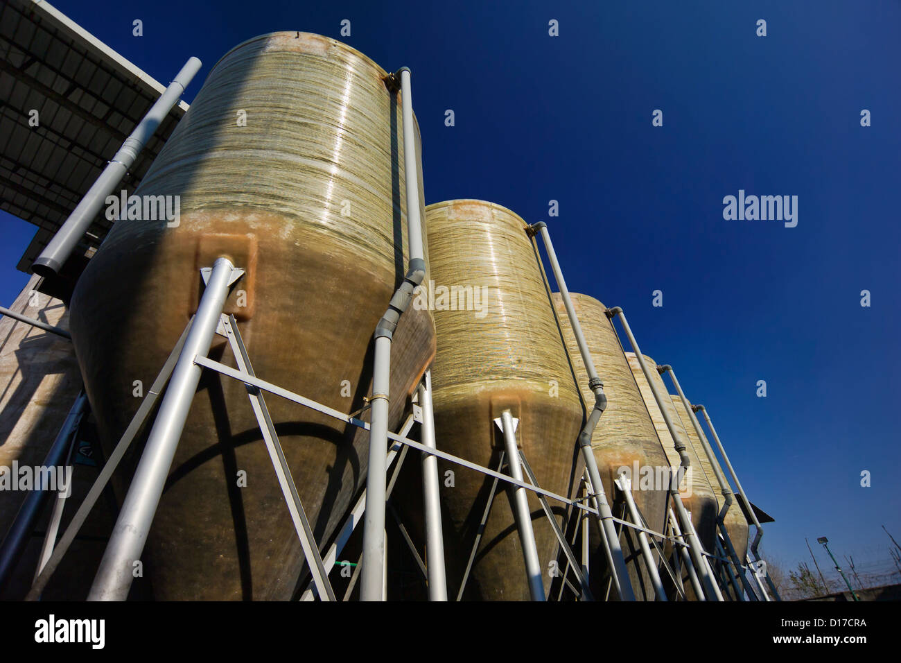 Italy, Naples, industrial silos in a leather factory Stock Photo - Alamy