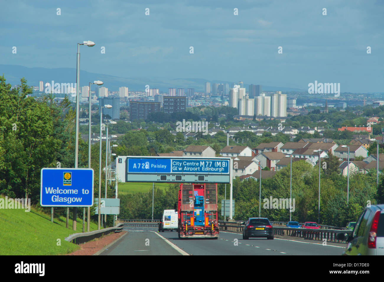 Glasgow city from the A77, Strathclyde, Scotland, UK Stock Photo - Alamy