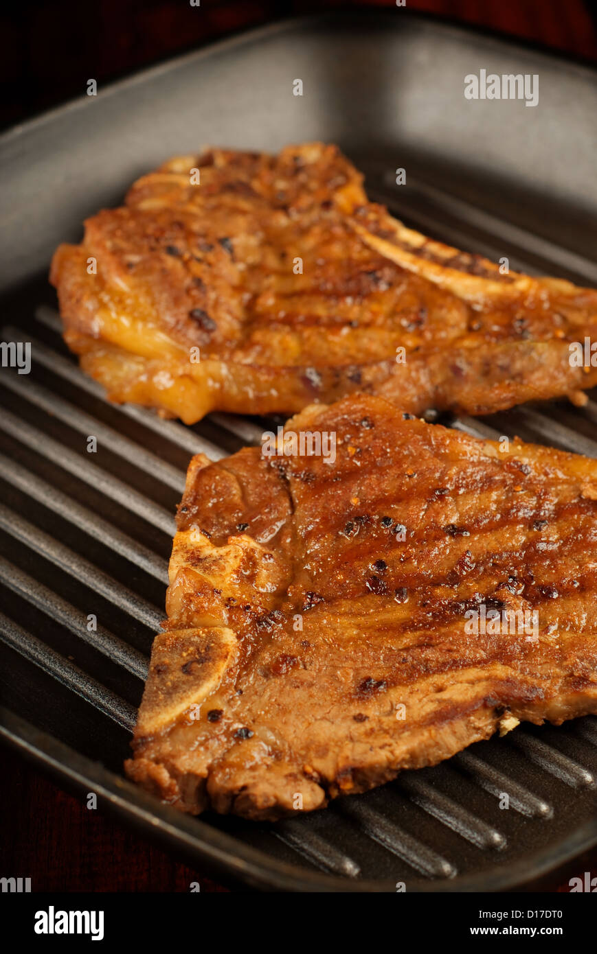 Steak or Chops on a South African Braai or BBQ Stock Photo - Alamy