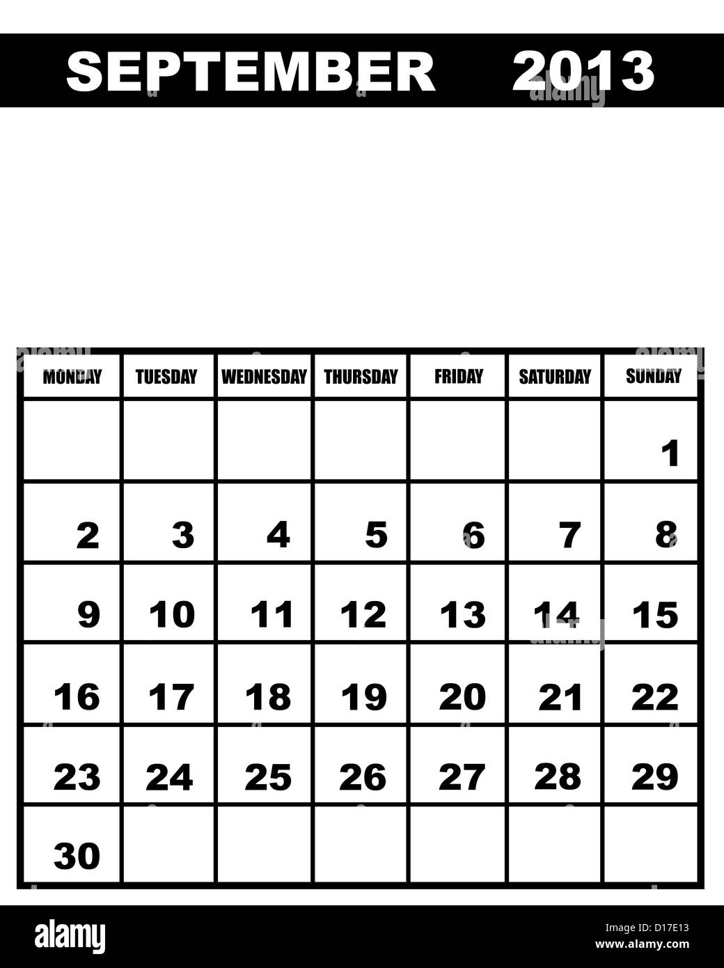 The month of september drawing hi-res stock photography and images - Alamy