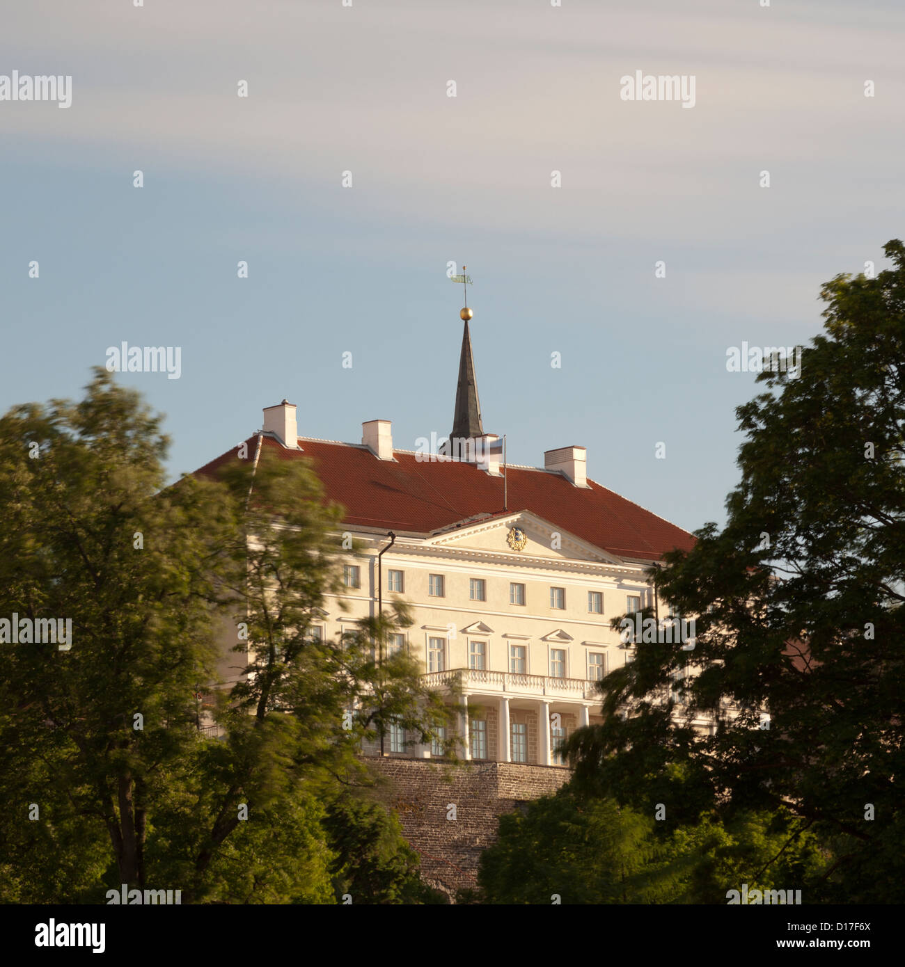 Columned house overlooking trees Stock Photo - Alamy