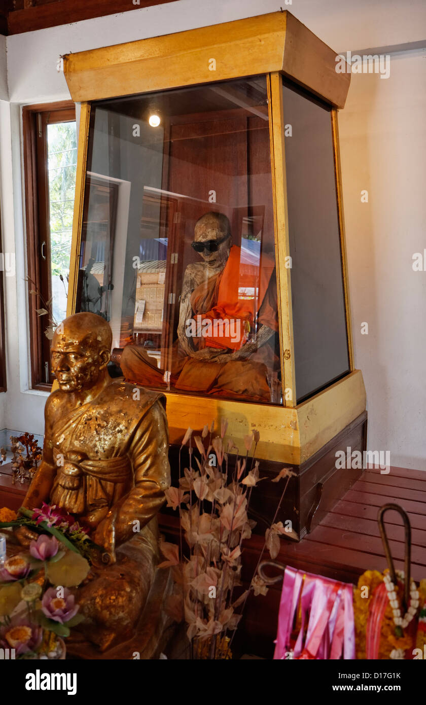 Thailand, Koh Samui, Kunaram Temple (Wat Kunaram), the body of ...