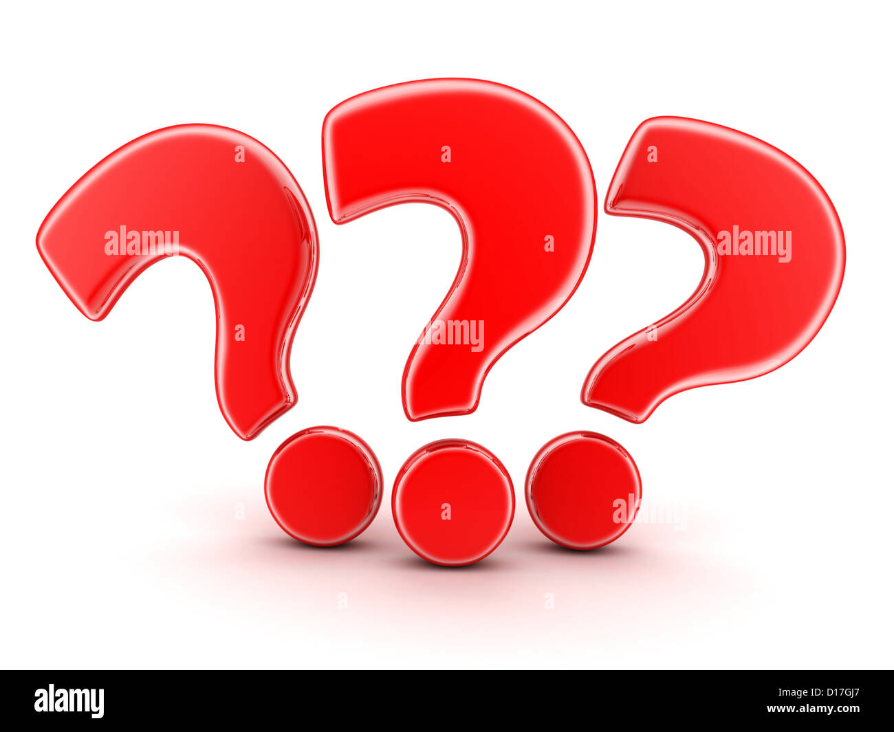 Three red question mark (done in 3d Stock Photo - Alamy