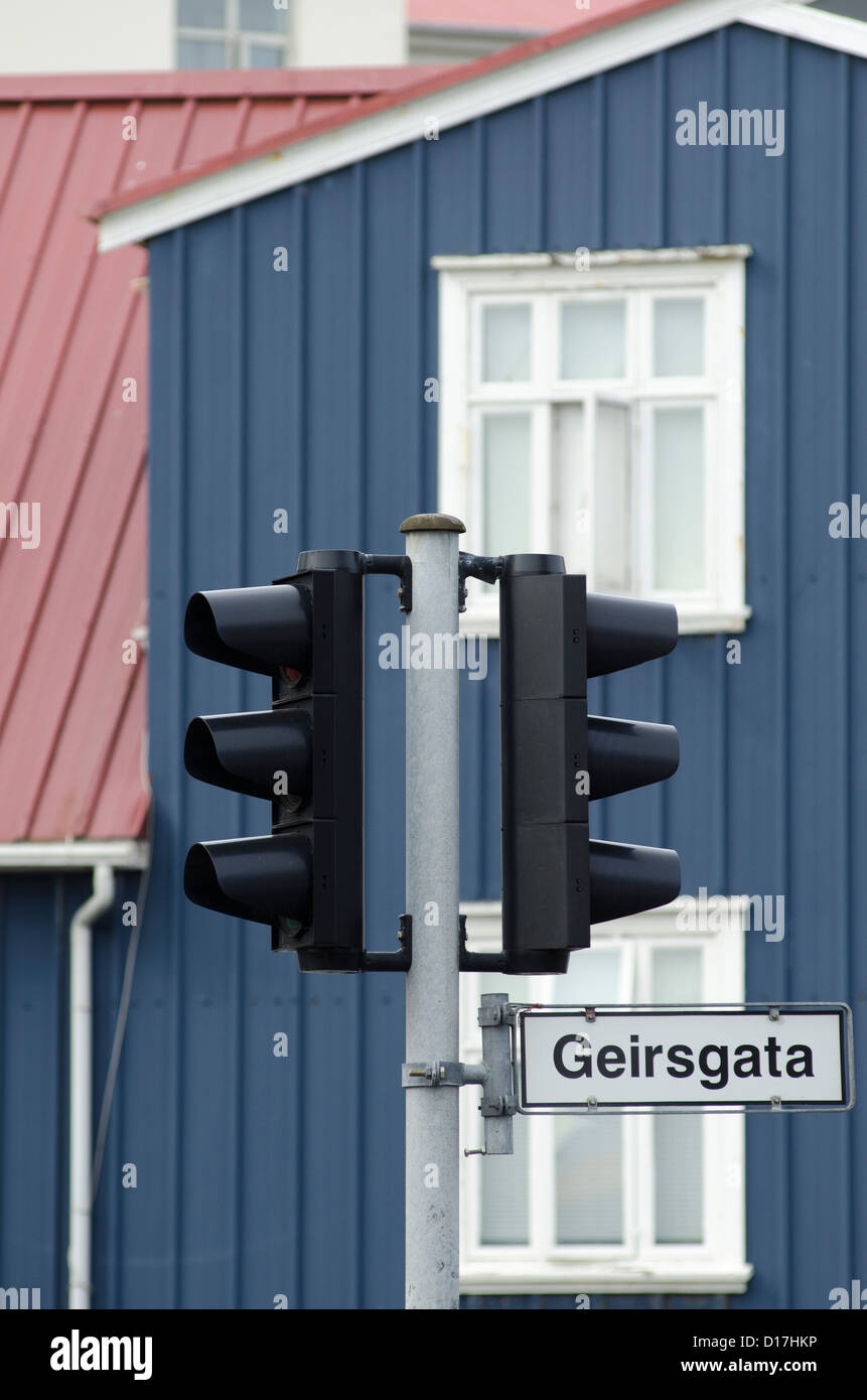 Reykjavik traffic lights, Iceland Stock Photo - Alamy