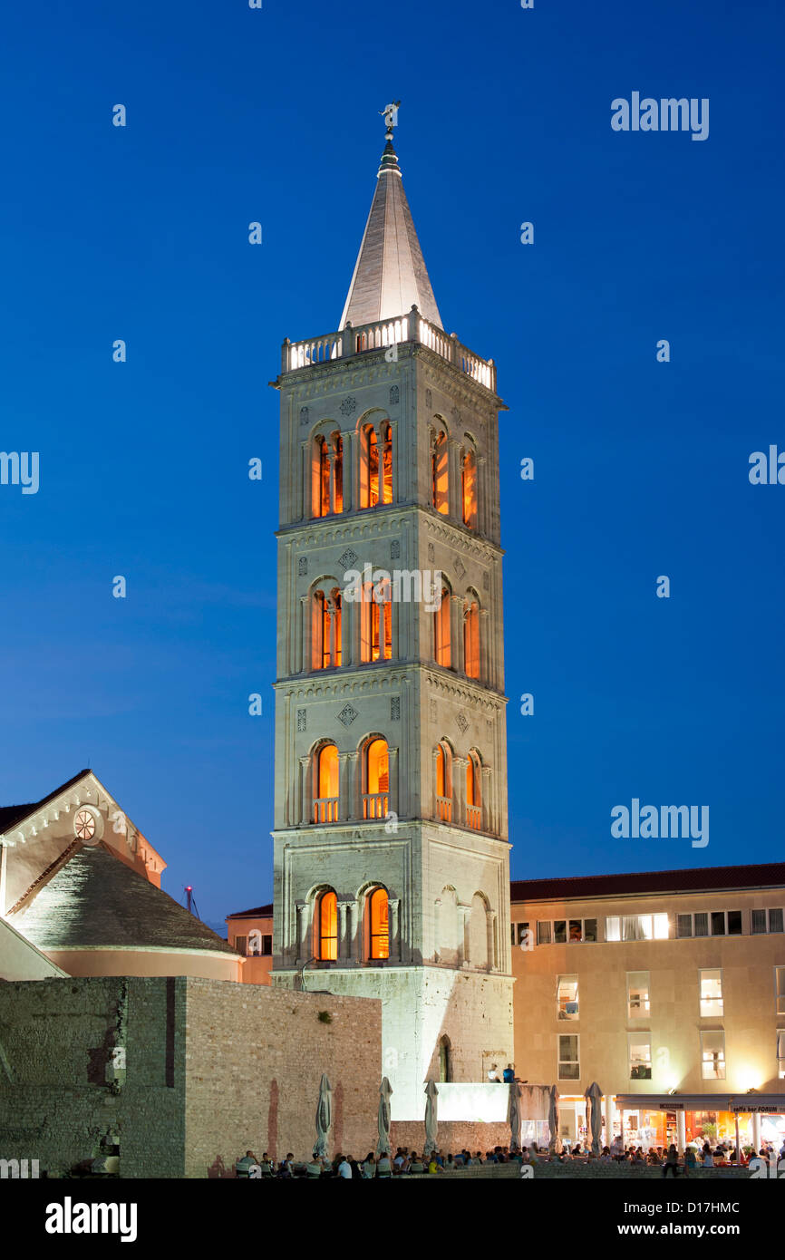 The bell tower of the Cathedral of St Anastasia in Zadar on the ...