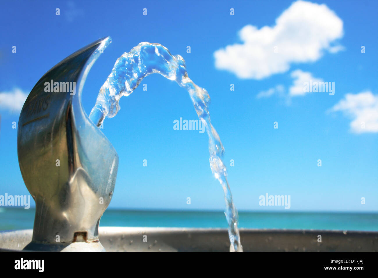 Hawaii, Water Fountain On The Coastline Stock Photo - Alamy