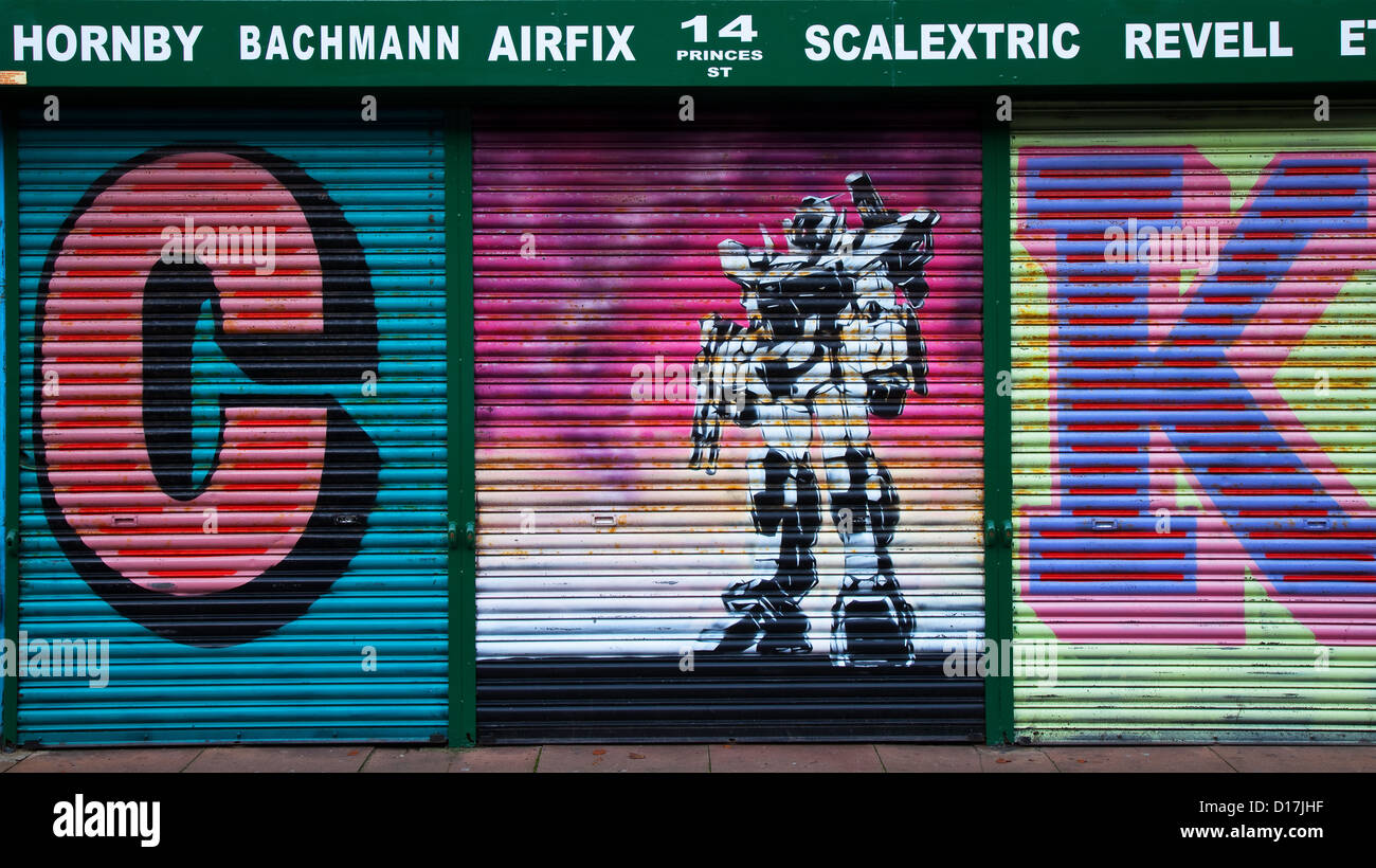 Giant Painted Corrugated Shop Shutter Graffiti in Princess Street ...