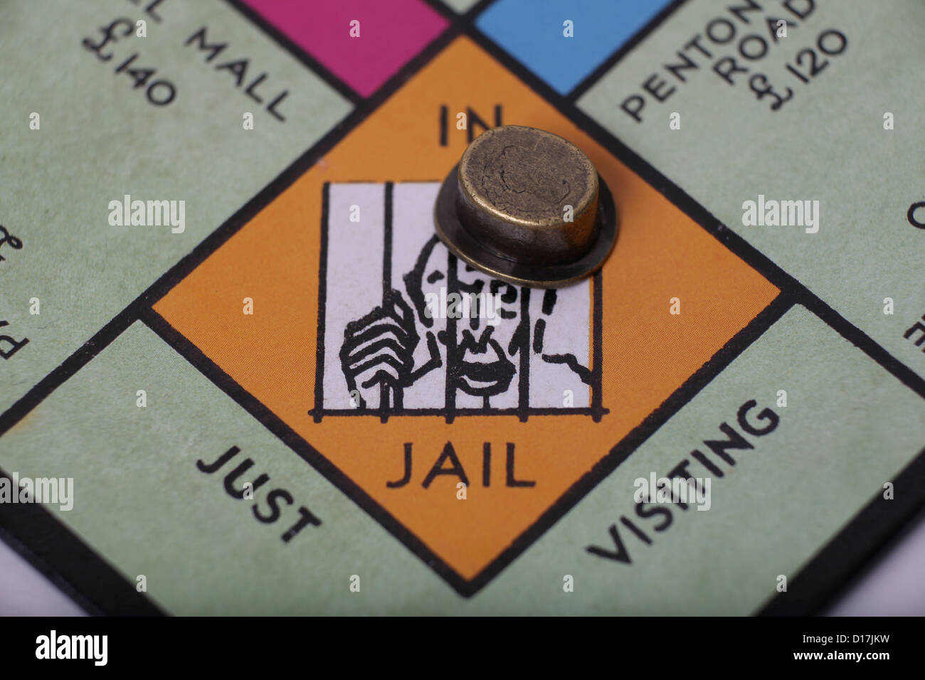 Monopoly In jail square with Top had players piece Stock Photo - Alamy
