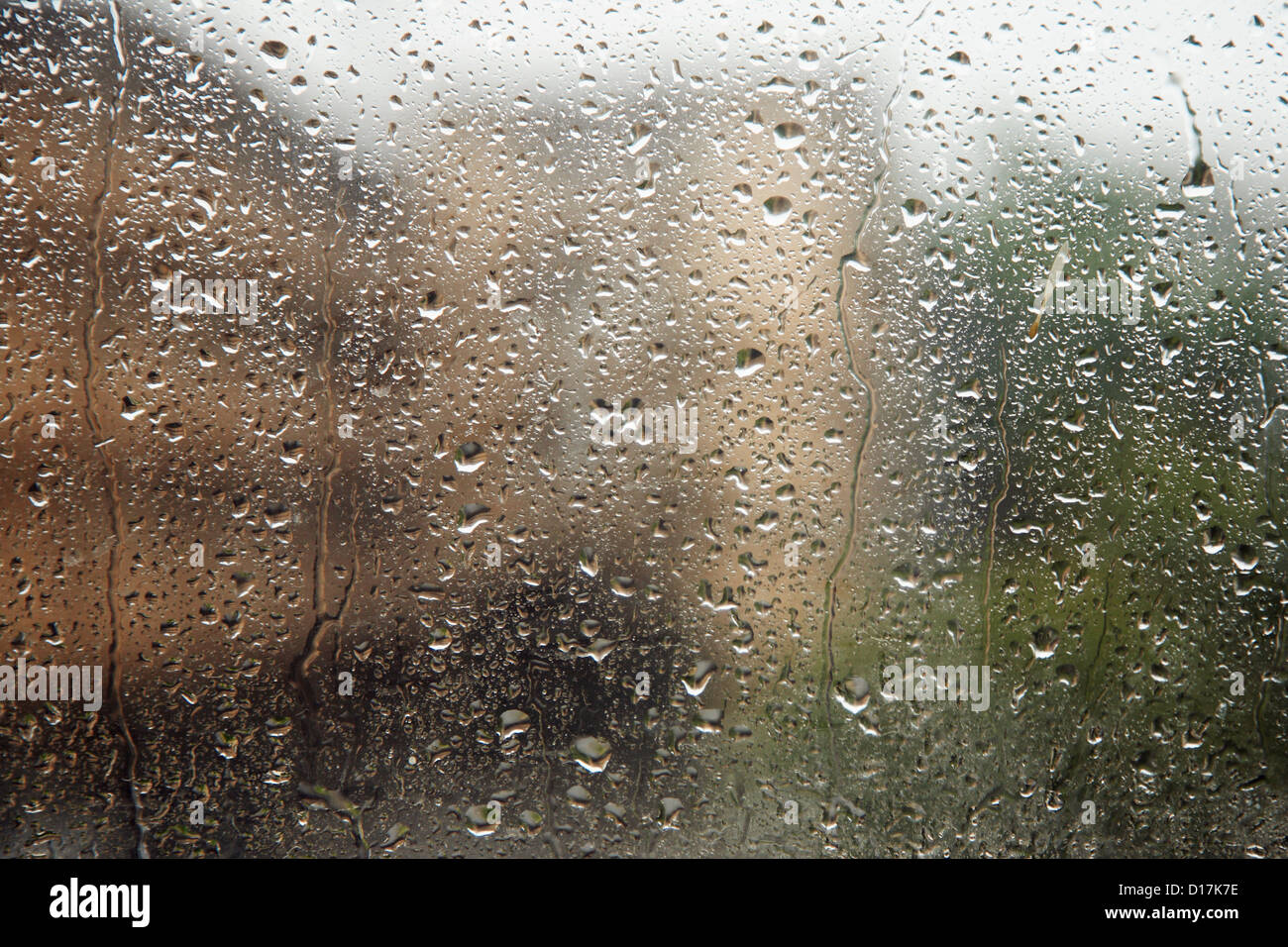 Hawaii, Oahu, Glass Window With Raindrops Stock Photo - Alamy
