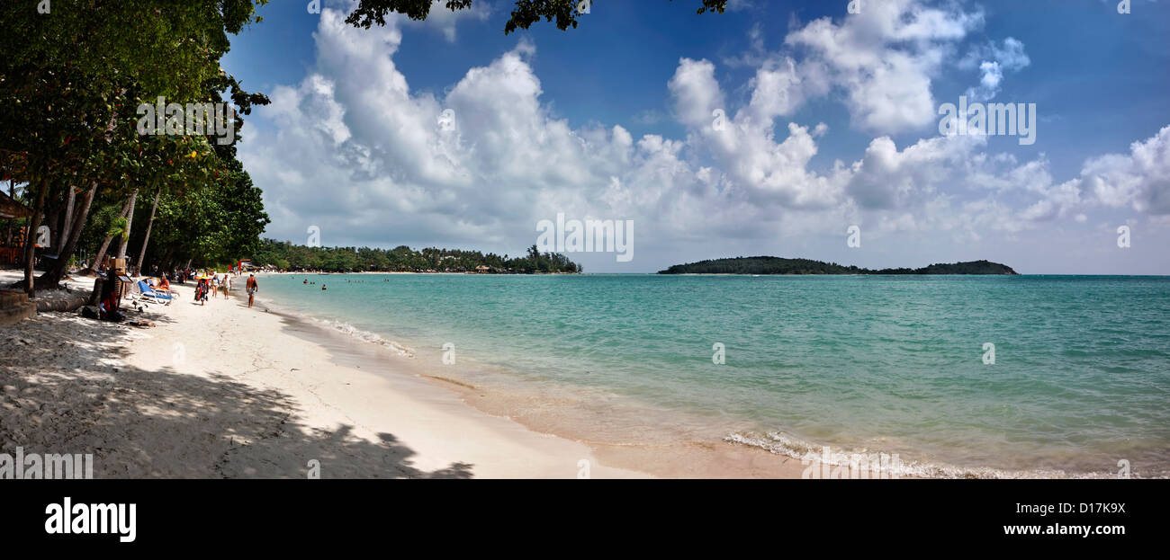 Thailand, Koh Samui (Samui Island), panoramic view of a beach Stock ...