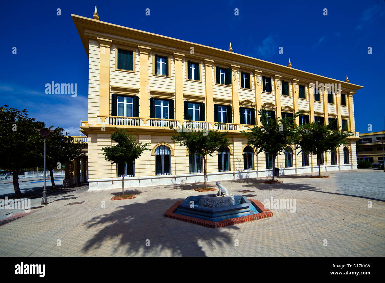 Port Building of Malaga, Spain Stock Photo - Alamy