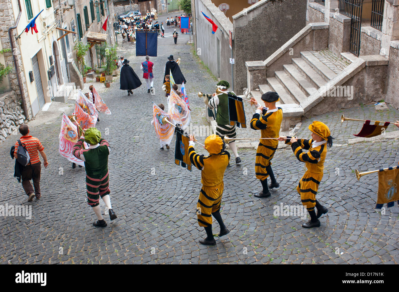 Flag show in palio, in Italy festival Stock Photo - Alamy