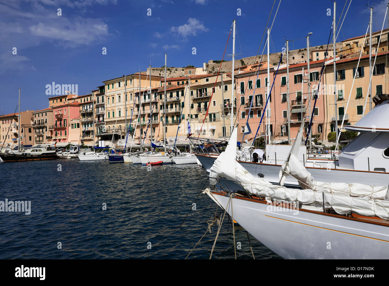 Italy, Tuscany, Elba island, Portoferraio, view of the port Stock Photo ...