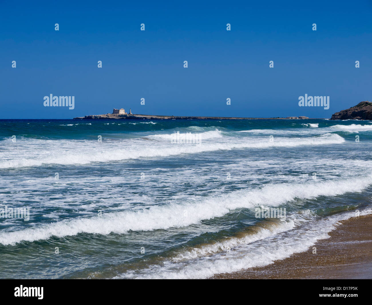 Italy, Sicily, Ionian sea, Portopalo di Capo Passero, view of Capo ...