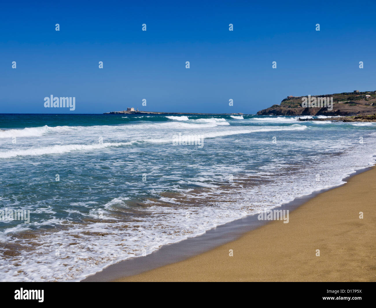 Italy, Sicily, Ionian sea, Portopalo di Capo Passero, view of Capo ...