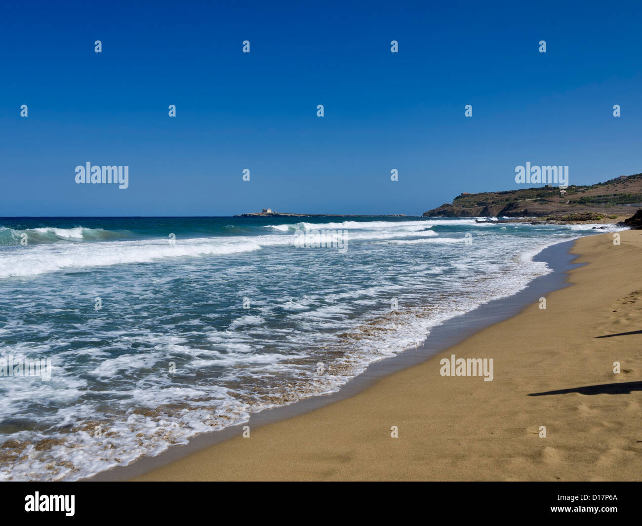 Italy, Sicily, Ionian sea, Portopalo di Capo Passero, view of Capo ...
