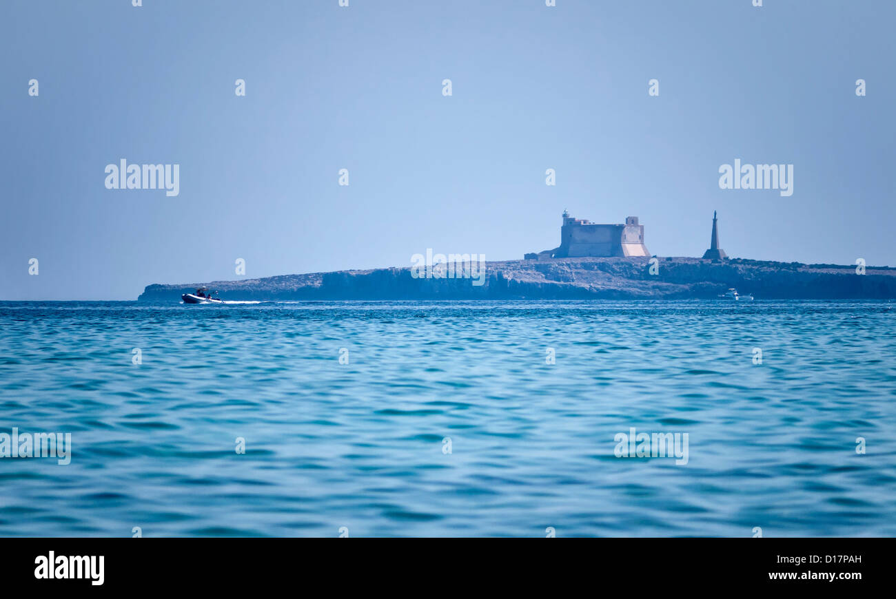 Italy, Sicily, Ionian sea, Portopalo di Capo Passero, view of Capo ...