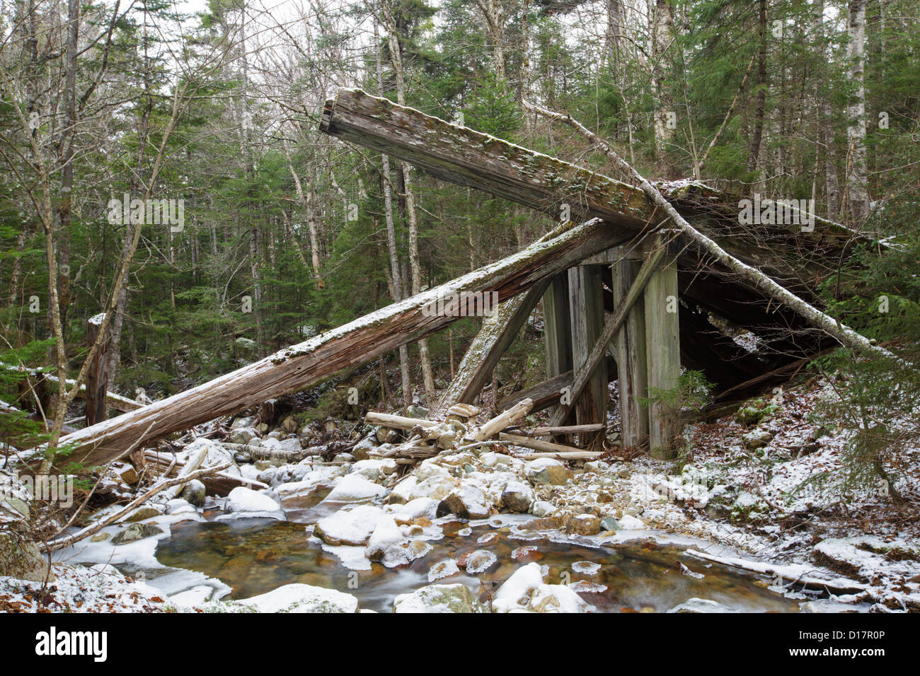 Decaying timber bridge along the abandoned Mt Washington Branch of the ...