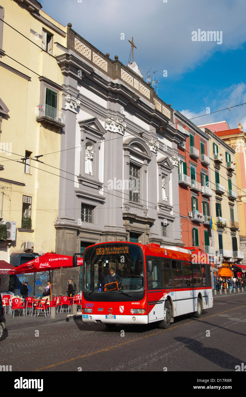 Bus at Piazza Dante square Naples city La Campania region southern ...