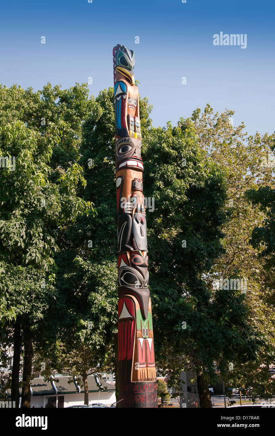 Native American Totem Pole near the Space Needle in Seattle Washington ...