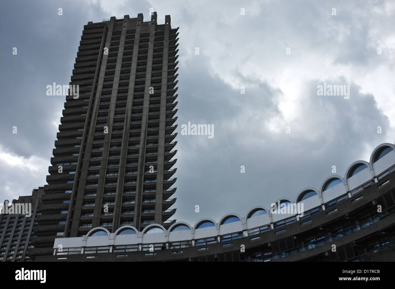 A tower of the Barbican Estate, a residential complex, in the City of ...