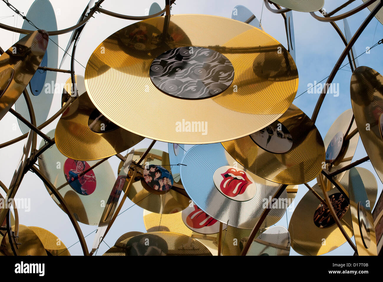 rolling stones christmas cd display, carnaby street, london, england ...