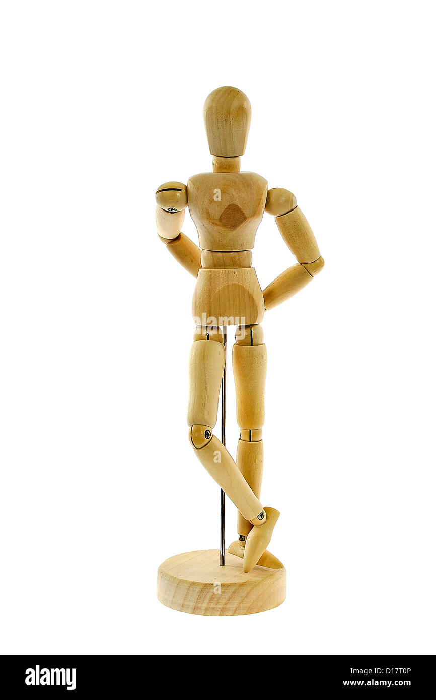 Wooden figure isolated on white background Stock Photo - Alamy