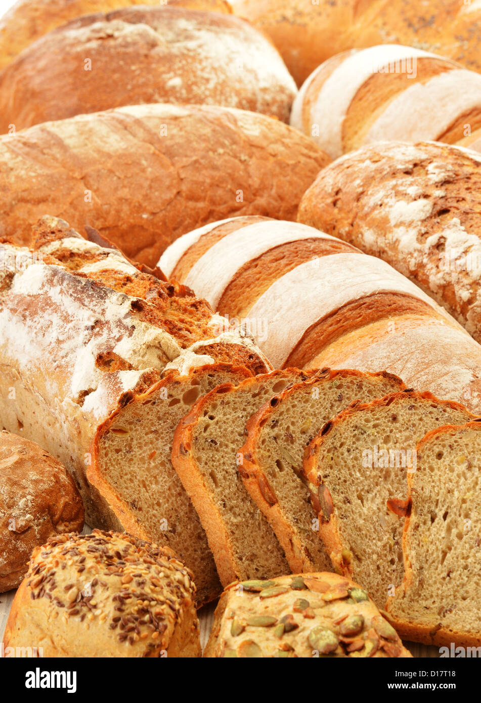 Composition with bread and rolls Stock Photo - Alamy