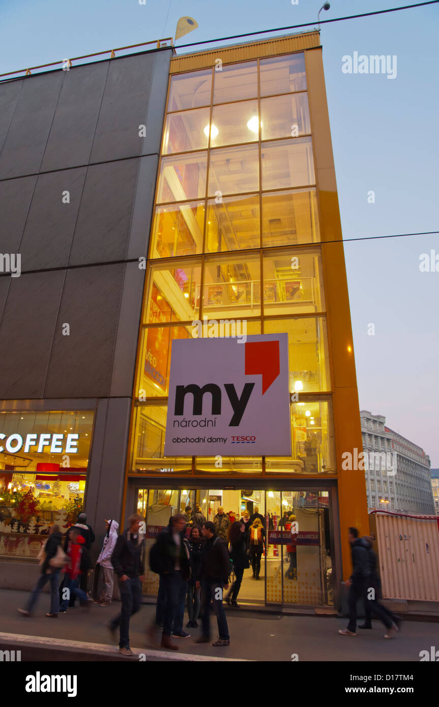 Tesco My department strore exterior new town Prague Czech Republic ...