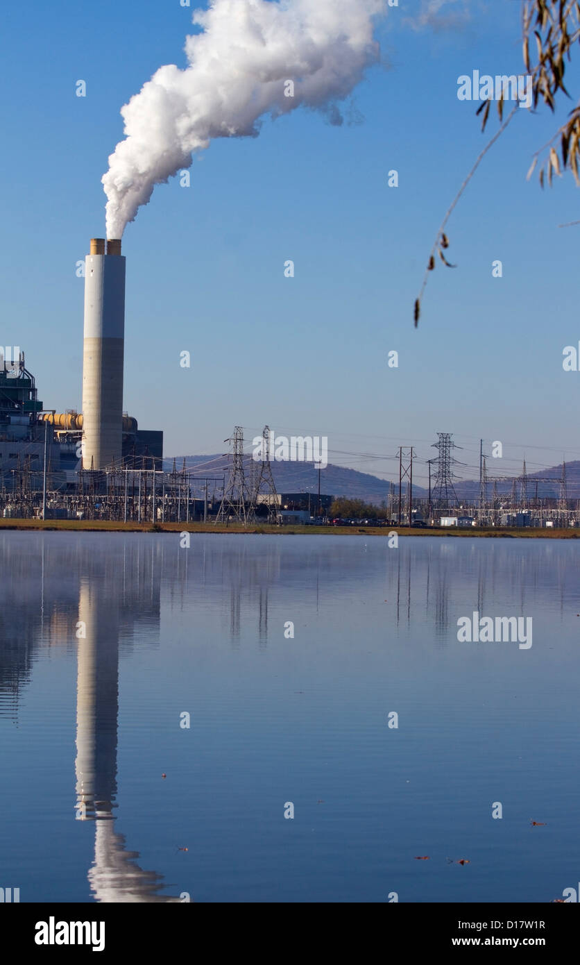View of Lake Julian Power Plant Stock Photo - Alamy