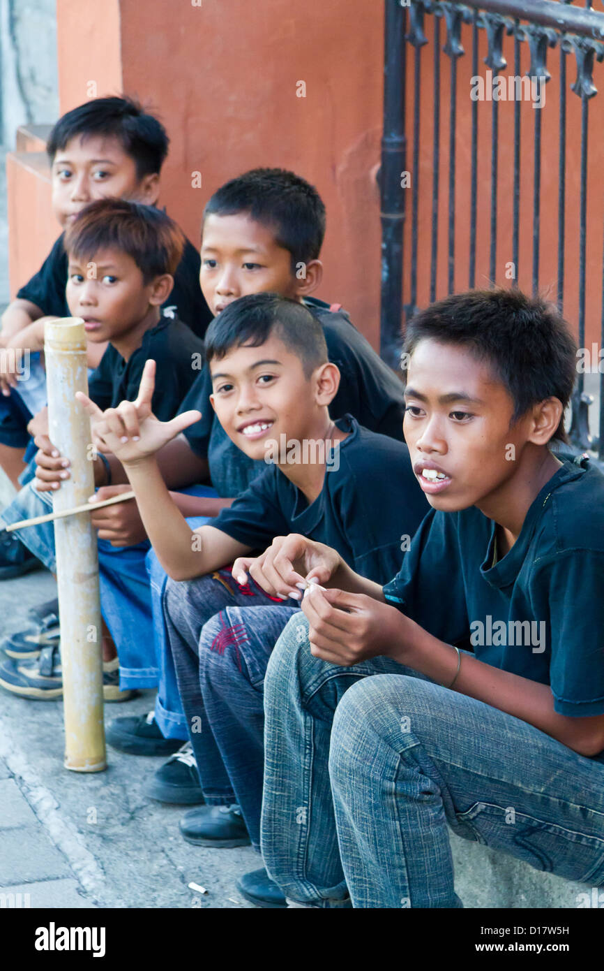 Children on the Street during the Nyepi Ceremony in Jimbaran on the Day ...