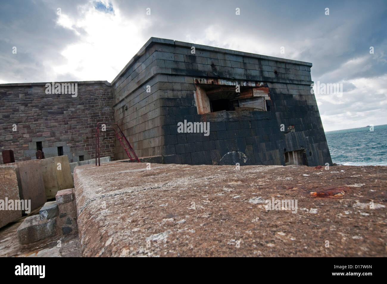A German Bunker at Braye Harbour on Alderney, Channel Islands Stock ...