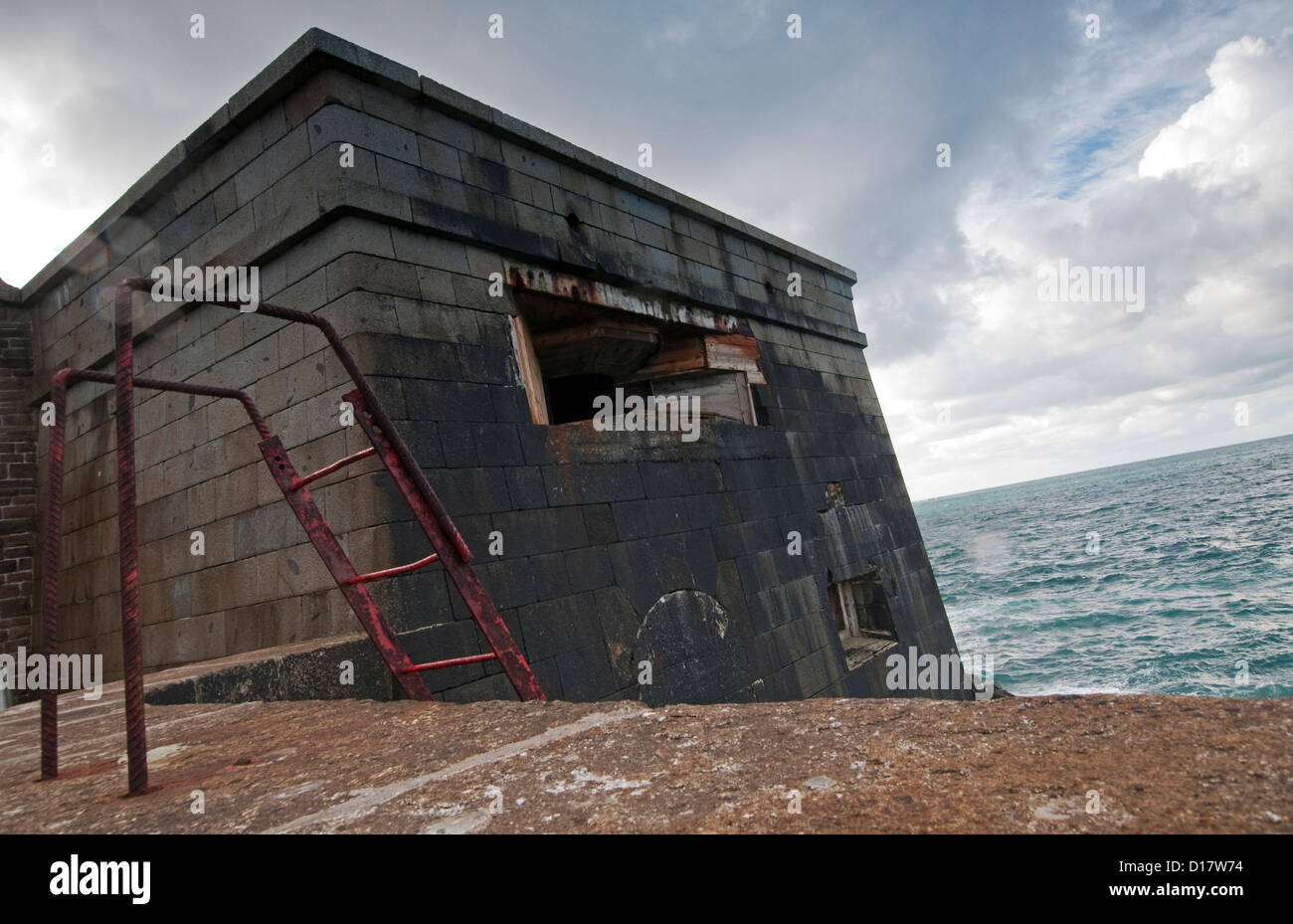 A German Bunker at Braye Harbour on Alderney, Channel Islands Stock ...