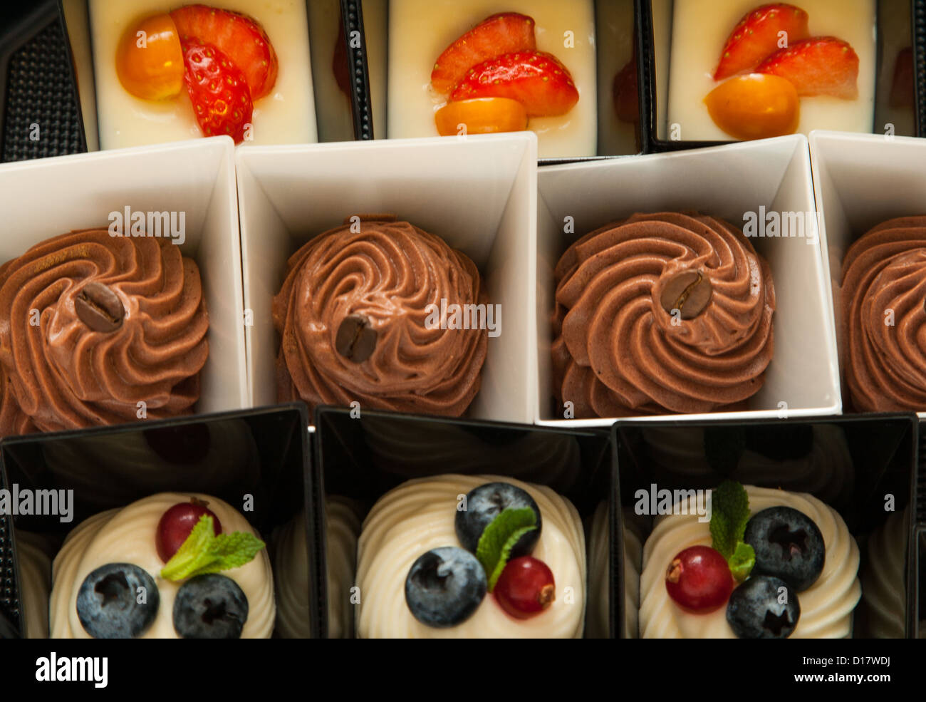 sweet mini tarts in black and white box for holiday Stock Photo - Alamy