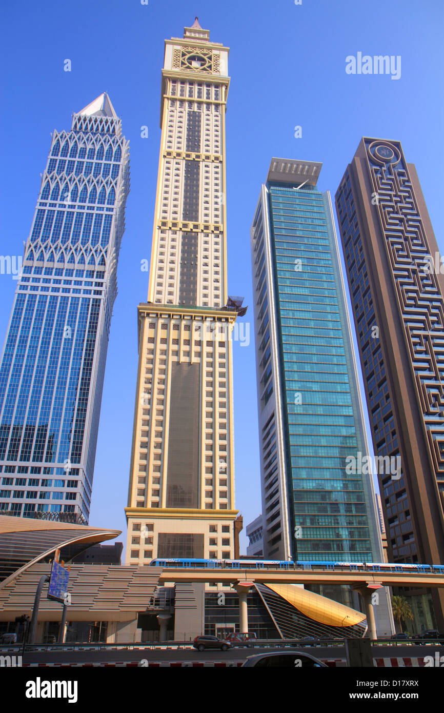 Emirates towers metro station on sheikh zayed road hi-res stock ...