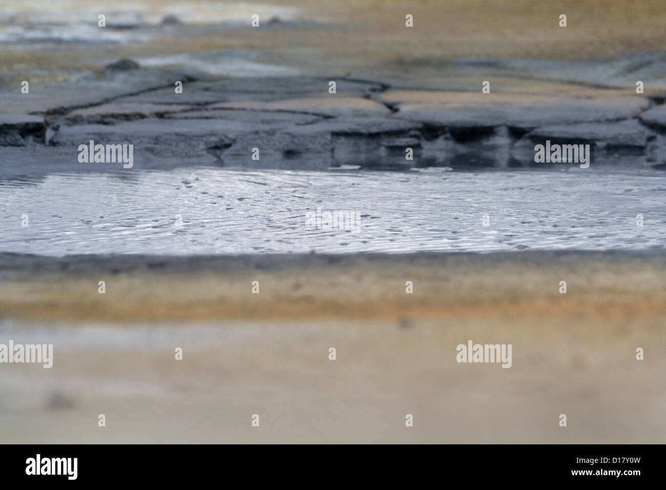 a geyser of hot water rises to the surface, Iceland Stock Photo - Alamy