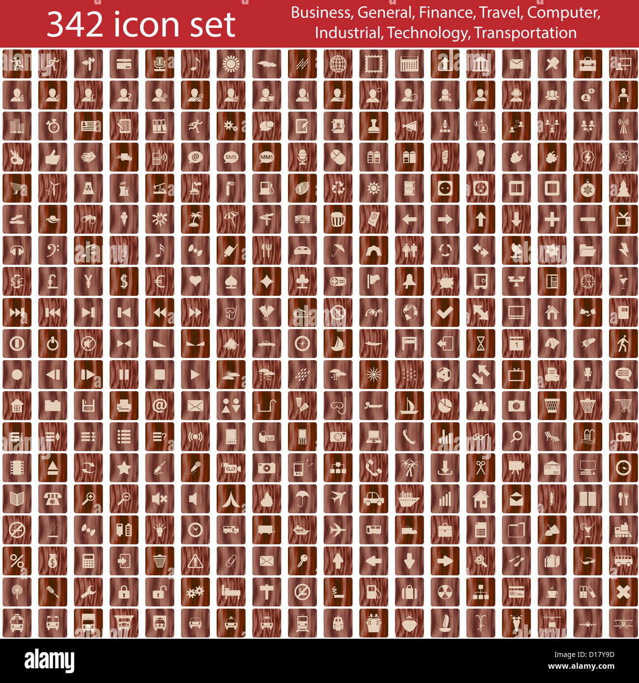 Biggest collection of different icons. Vector illustration Stock Photo ...