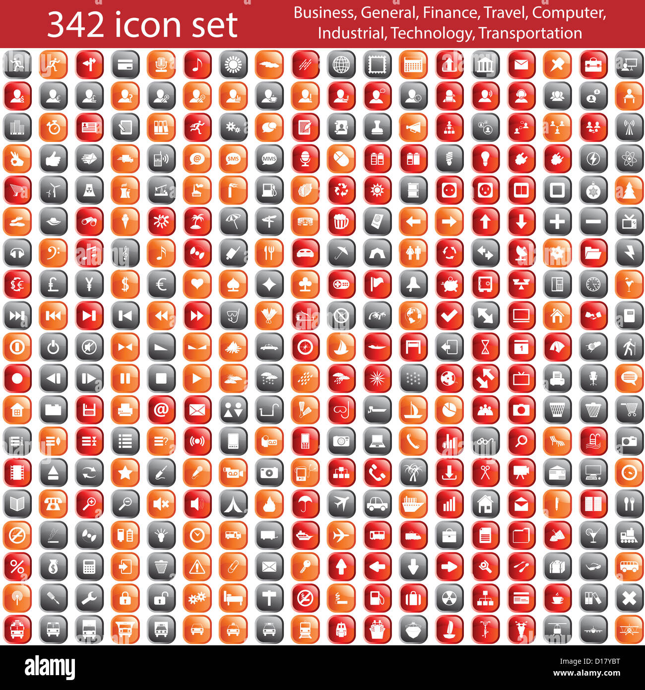 Biggest collection of different icons. Vector illustration Stock Photo ...