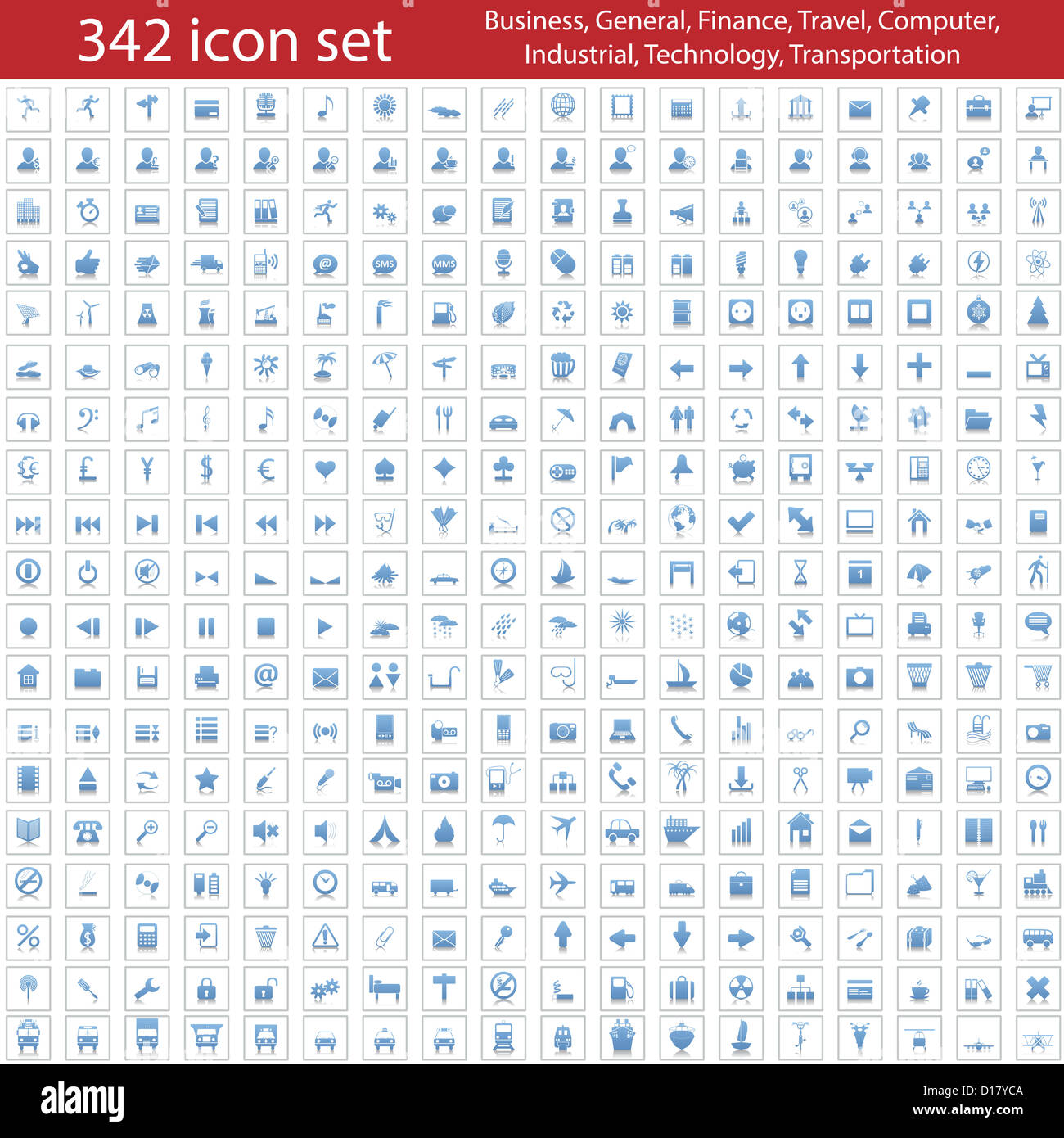 Biggest collection of different icons. Vector illustration Stock Photo ...