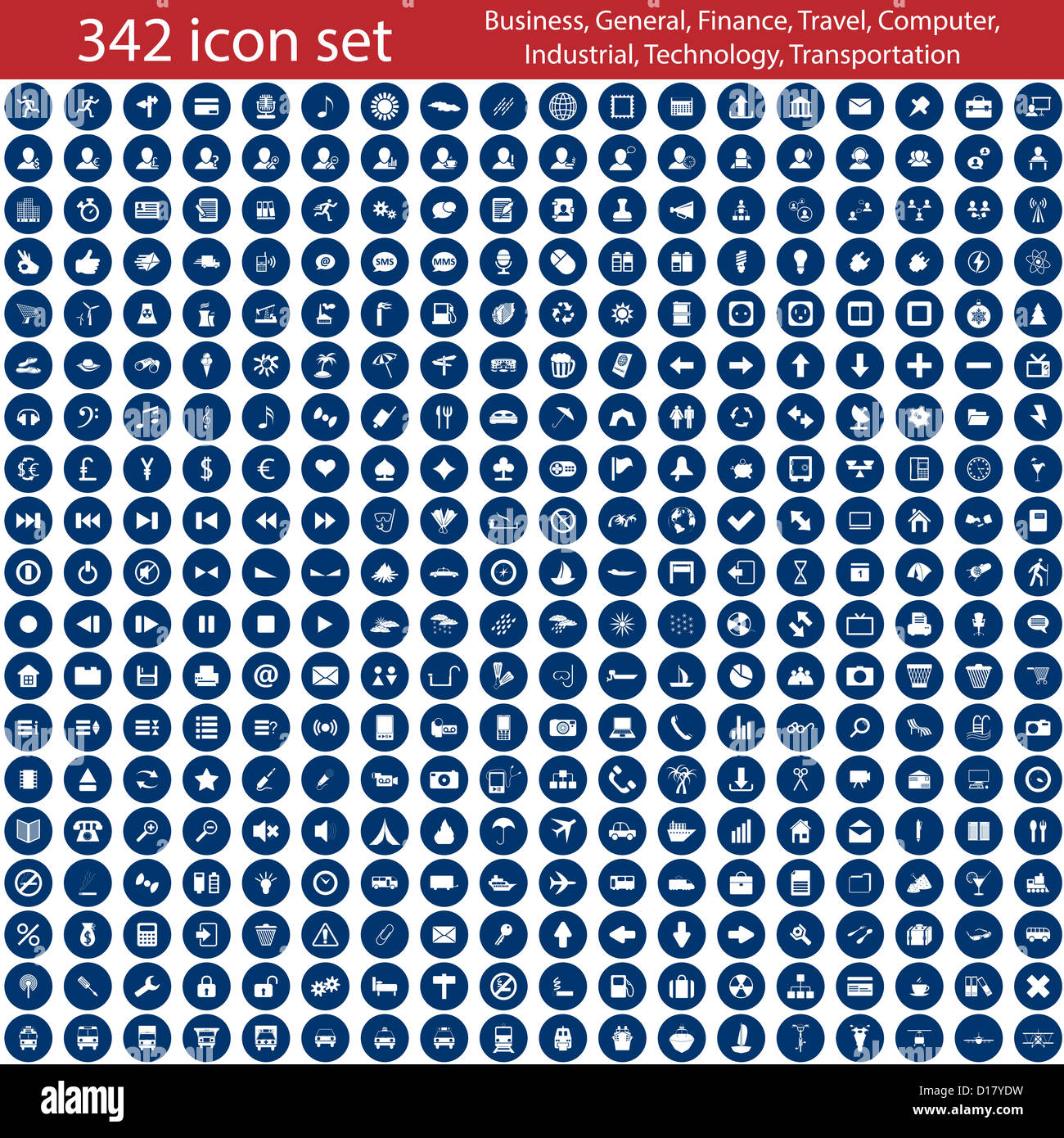 Biggest collection of different icons. Vector illustration Stock Photo ...