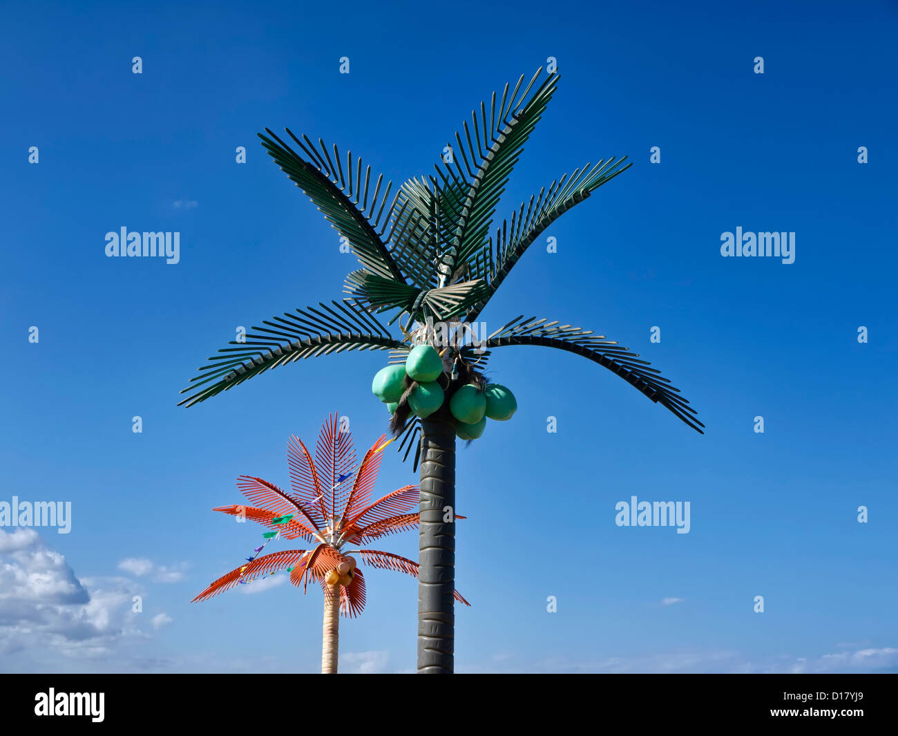 Italy, Sicily, Portopalo, plastic palm trees Stock Photo - Alamy
