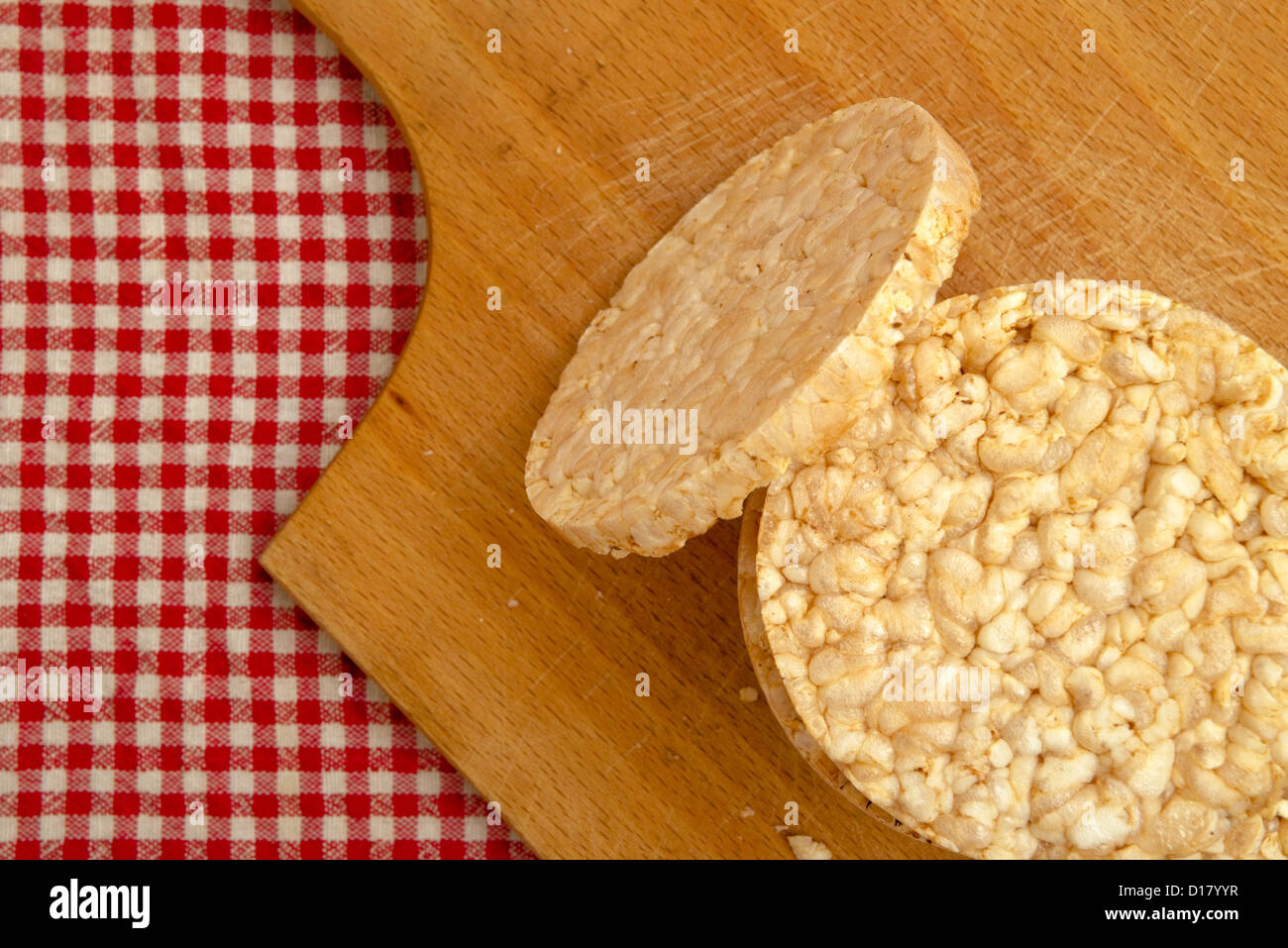Tasty rice cakes on a kitchen table Stock Photo - Alamy