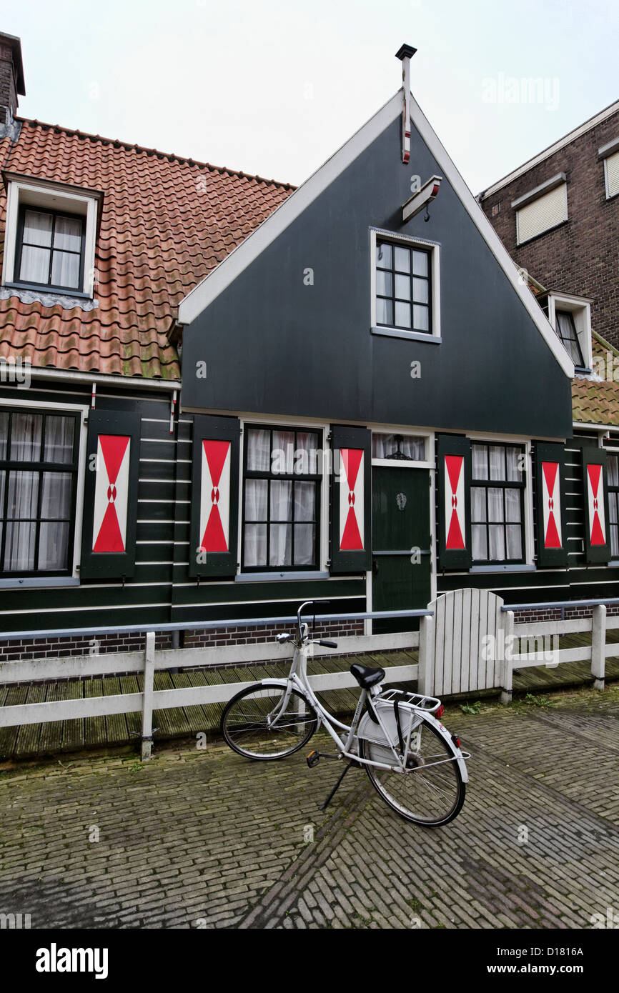 Holland, Volendam village (Amsterdam), typical old dutch stone house ...