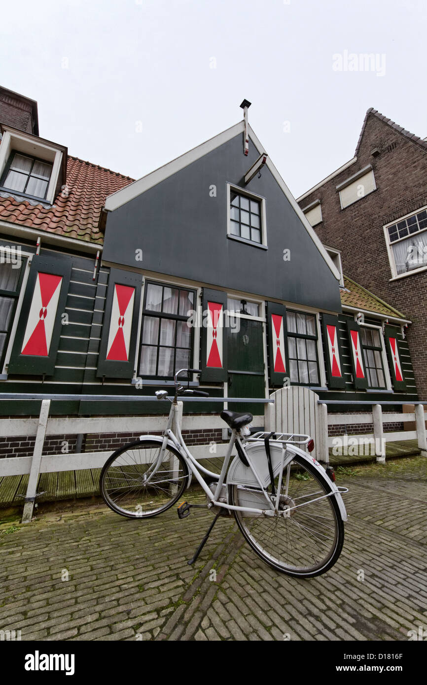 Holland, Volendam village (Amsterdam), typical old dutch stone house ...