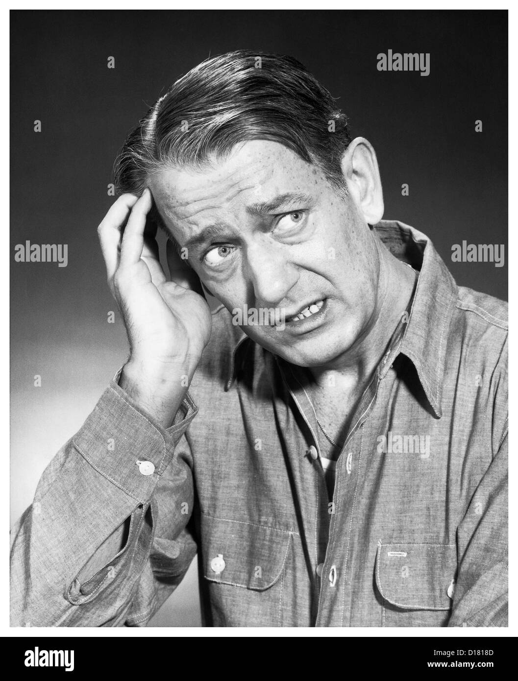 Confused black male Black and White Stock Photos & Images - Alamy
