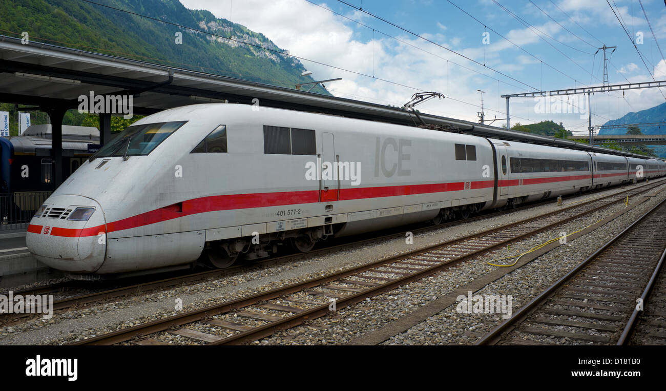ICE high speed european train Interlaken station switzerland Stock ...