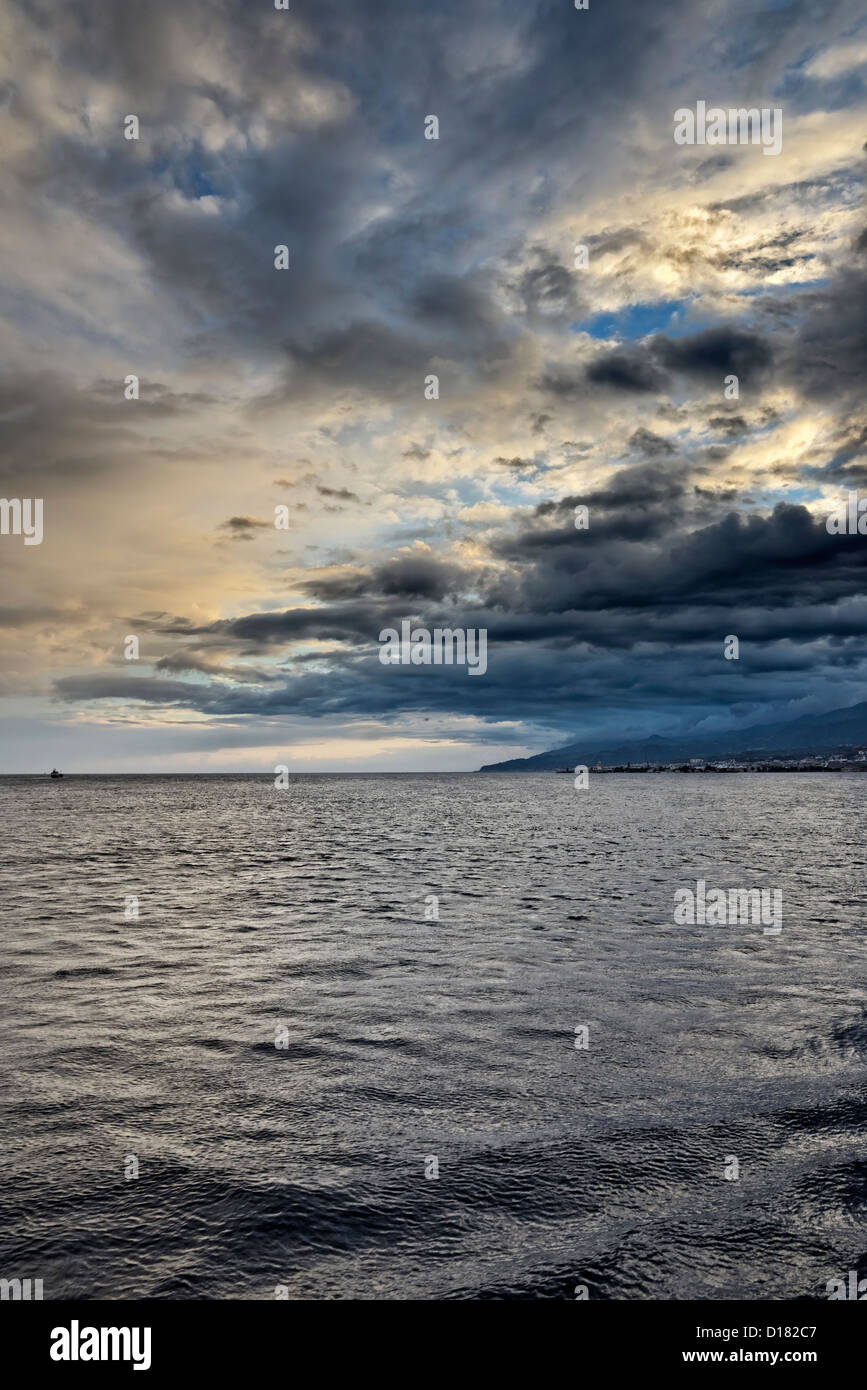 Italy Sicily view of the Sicily Channel and the sicilian coastline at ...