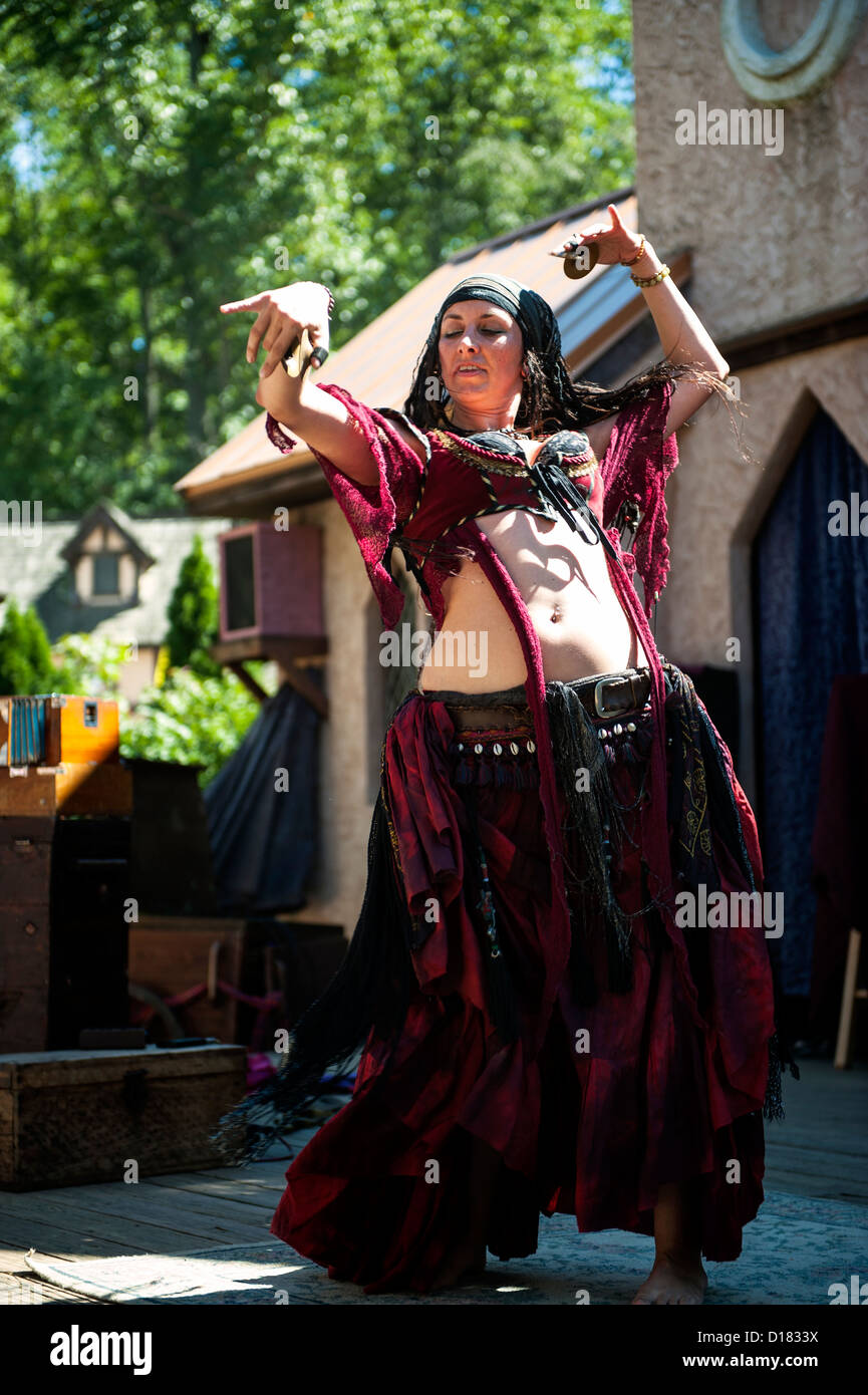 A lady dressed as a gypsy belly dancer at The Maryland Renaissance Stock Photo: 52423838 - Alamy