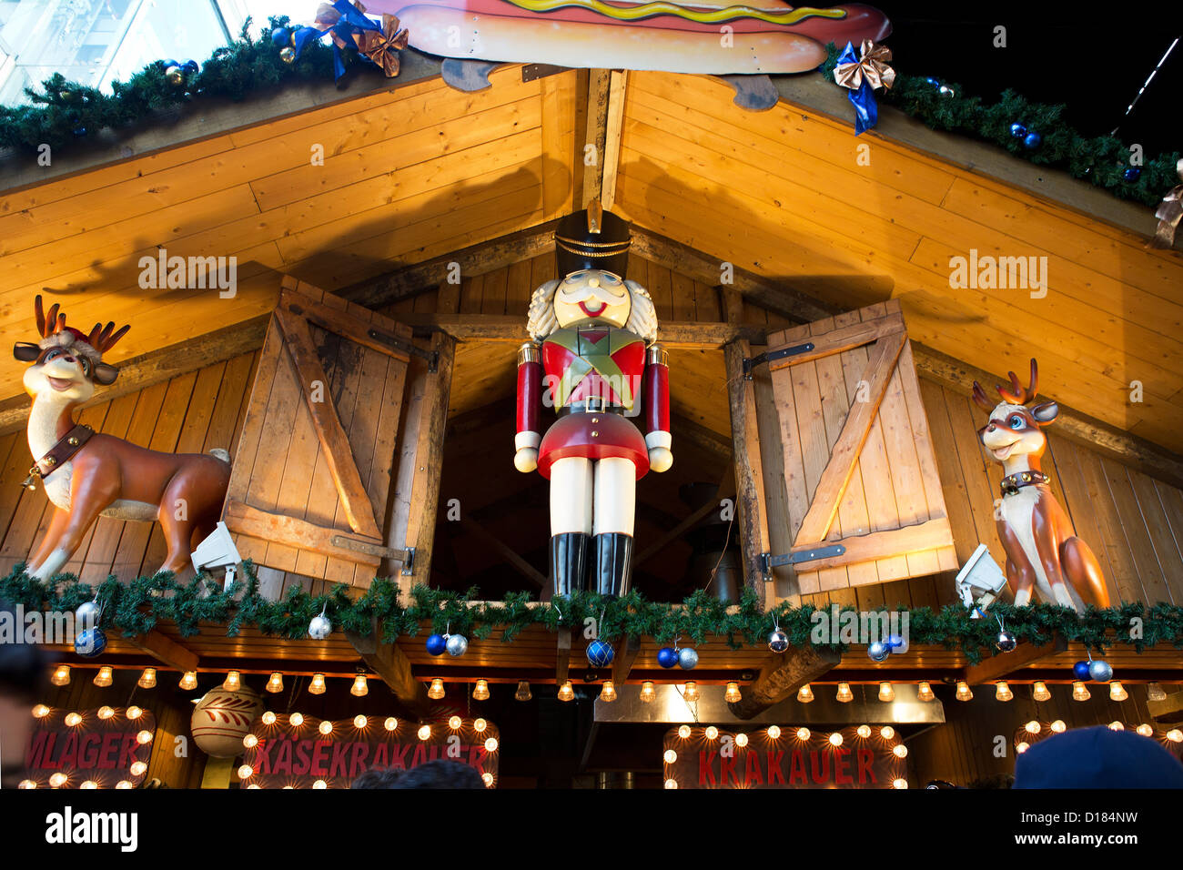 The traditional German-style wooden huts of the Southbank Centre ...