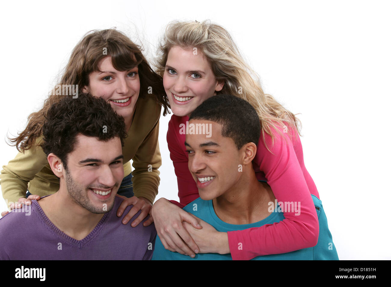 Two young couples Stock Photo - Alamy